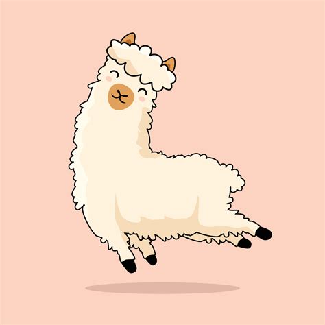 Jumping Llama Cartoon Alpaca 3545307 Vector Art At Vecteezy