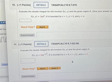 Solved Evaluate The Double Integral For The Function F X Y Chegg