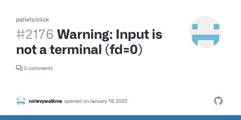 Warning Input Is Not A Terminal Fd 0 · Issue 2176 · Pallets Click · Github