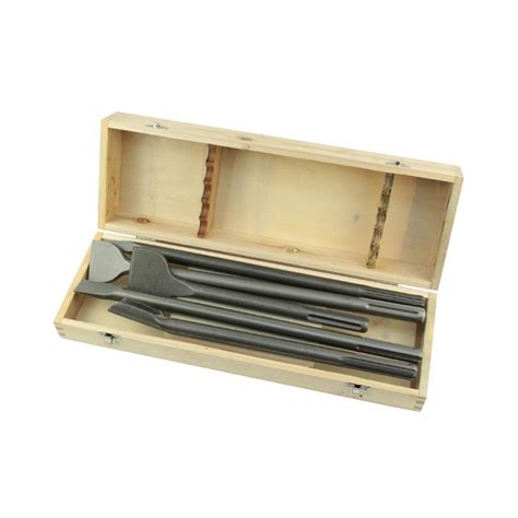 5Pcs SDS Max Chisel Set In Wooden Box FIRSTRATE