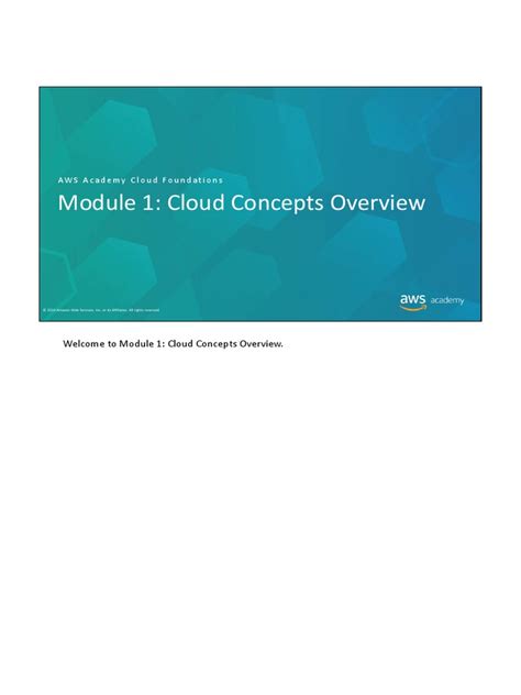 Aws Module 1 Cloud Concepts Overview Pdf Cloud Computing Amazon