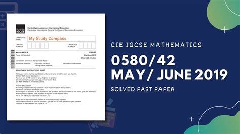 0580 42 M J 19 Easy Step By Step Solutions Cie Igcse Maths Paper