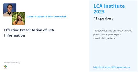 Effective Presentation Of Lca Information