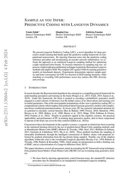 Sample As You Infer Predictive Coding With Langevin Dynamics Alphaxiv