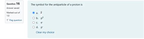 Solved The Symbol For The Antiparticle Of ﻿a Proton