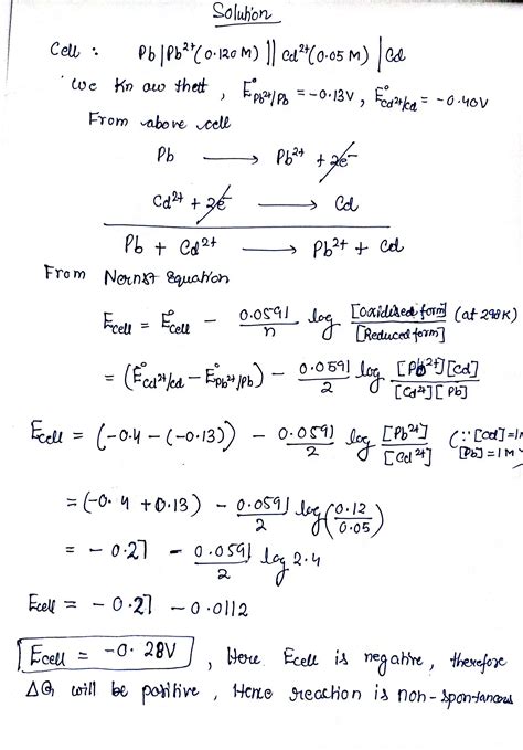 [solved] Calculate The Theoretical Potential Of The Given Cells Indicate Course Hero