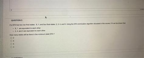 Solved Wo P QUESTIONS Wa DFA Has Two Non Final States S 1 Chegg Com