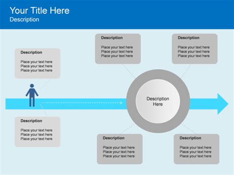 Powerpoint Slide Continuous Block Process Diagram 6 Blocks Blue