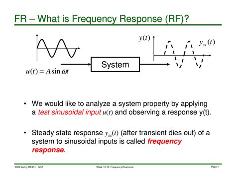 Frequency Response Control Systems Me 451 Docsity