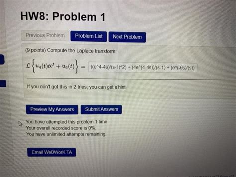 Solved HW8 Problem 1 Previous Problem Problem List Next Chegg Com
