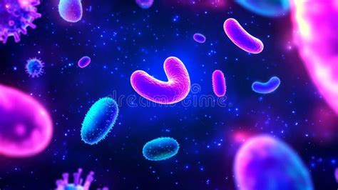 Microscopic Prokaryote Exploration Detailed View Of Vibrant Prokaryotic Cells Illustrating Their