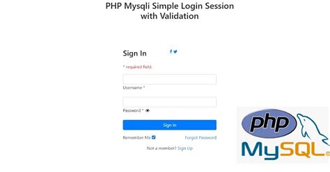 Php Mysqli Simple Login Session With Validation Tutorial101