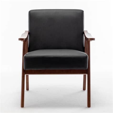 Mid Century Modern Chair Solid Wood Frame Living Room Chair Extra Thick