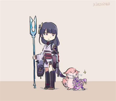 Raiden Shogun Yae Miko And Yae Miko Genshin Impact Drawn By