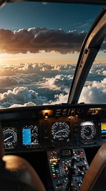 Premium Photo Cockpit Pilot Flight Deck Display Throttle Jet Cabin