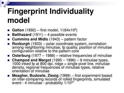 Ppt Slovak Fingerprint Individuality Model Powerpoint Presentation