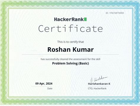Roshan Kumar On Linkedin Successfully Completed Problem Solving Basic