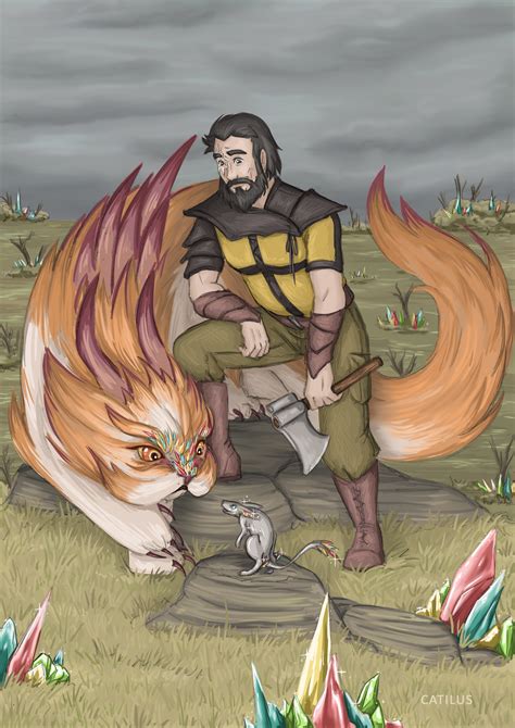 Emaru Human Beastheart And His Bonded Cat Brimstone With A Beryllium