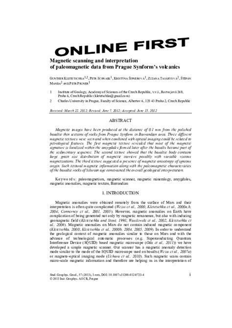 Pdf Magnetic Scanning And Interpretation Of Paleomagnetic Data From
