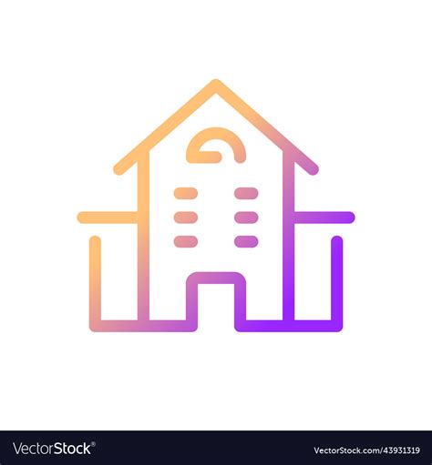 School Building Pixel Perfect Gradient Linear Ui Vector Image