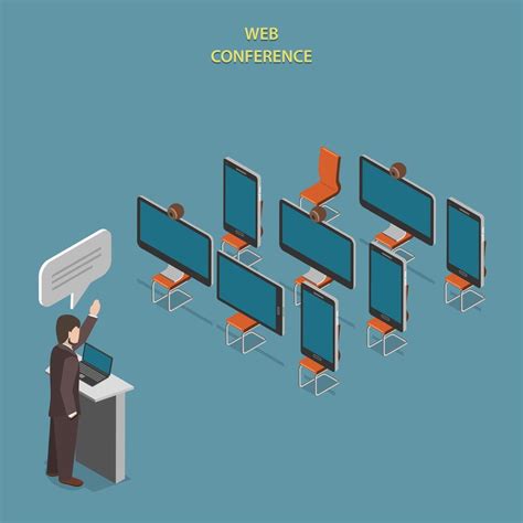 Web Conference Flat Isometric Vector Concept 38108832 Vector Art At