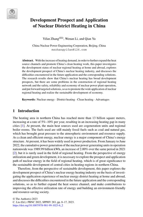 Pdf Development Prospect And Application Of Nuclear District Heating In China