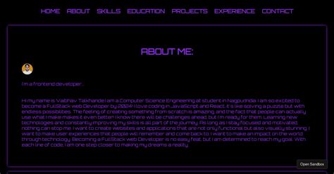 Portfolio Codesandbox