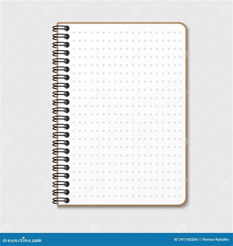 Notepad With A Vertical Spring Spiral Notebook With A Dotted Sheet Stock Vector Illustration