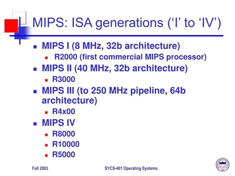 Ppt Instruction Set Architecture An Overview Of Mips R3000 Assembly