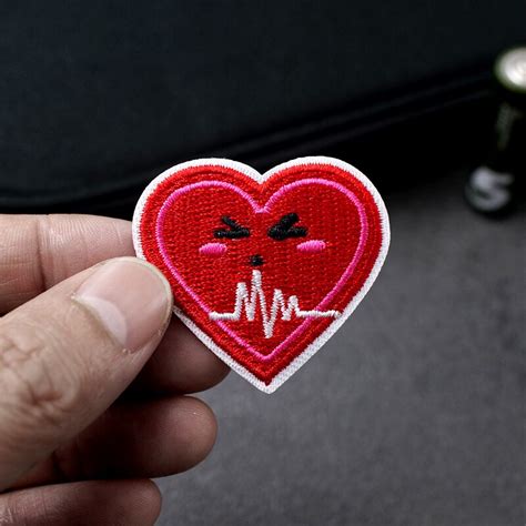 Cute Heart Patches Size40x36cm Embroidery Appli Grandado