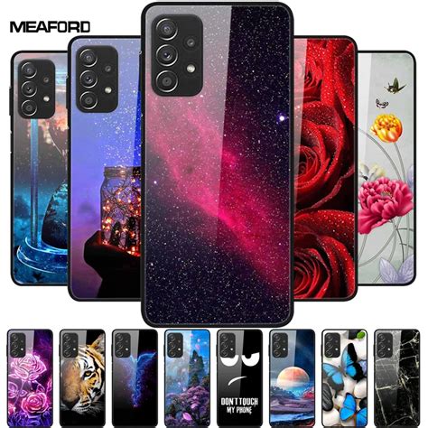 For Samsung A52 5g 4g Cases A52s 5g Tempered Glass Hard Back Cases For