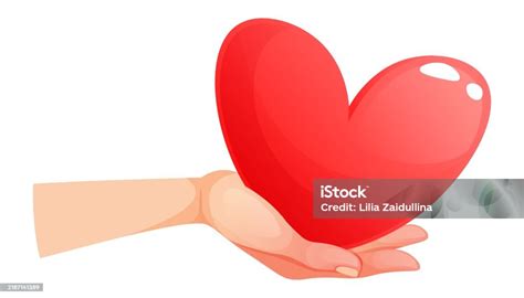 흰색 배경에 분홍색 심장을 들고 있는 인간의 손의 벡터 그림입니다 발렌타인 데이 사랑의 날 로맨스 자선 자원 봉사 및 공공