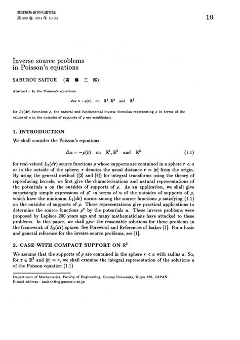 Pdf Inverse Source Problems In Poissons Equations