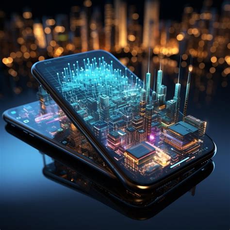 Premium Photo Application Of Smartphone With Business Graph And Analytics Data On Isometric