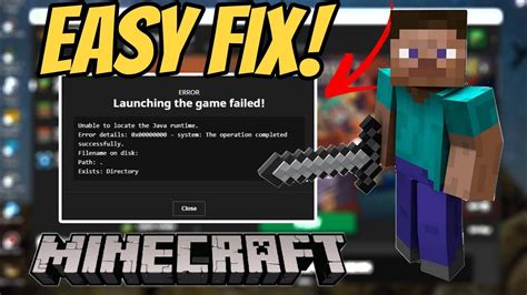 Fix Launching The Game Failed Unable To Locate Java Runtime Minecraft Youtube