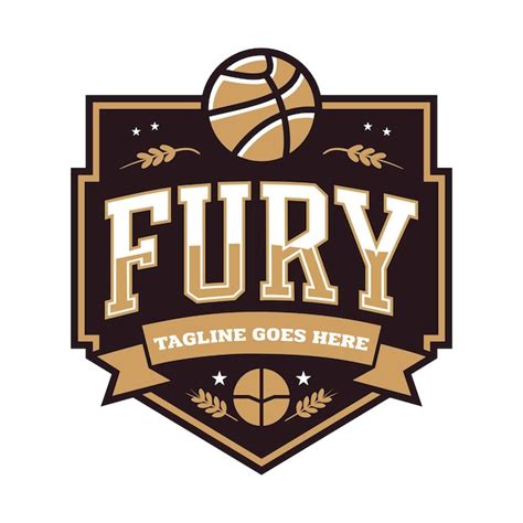 공 스포츠 배지 벡터 일러스트와 함께 농구 클럽 로고 엠블럼 디자인 프리미엄 벡터