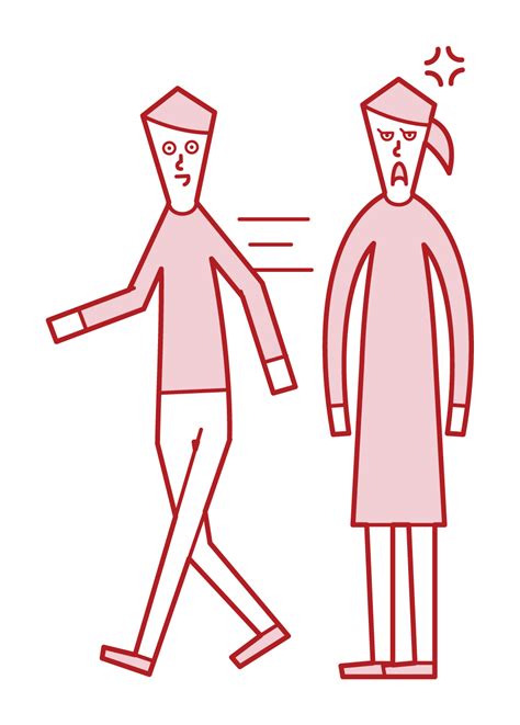 데이트 할 때 빠르게 걷는 사람 남성의 그림 무료 일러스트 소재집 Kukukeke