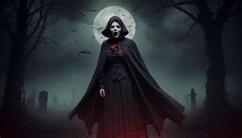 Premium Photo Scary Vampire Demon In A Halloween Background Fear Hell