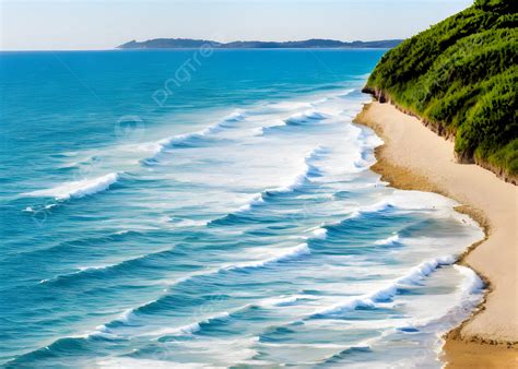 초여름의 파도가 해안을 찰싹 때린다 자연 값 여름 배경 일러스트 및 사진 무료 다운로드 Pngtree