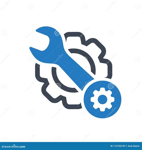 maintenance icon with settings sign maintenance icon and customize setup manage process