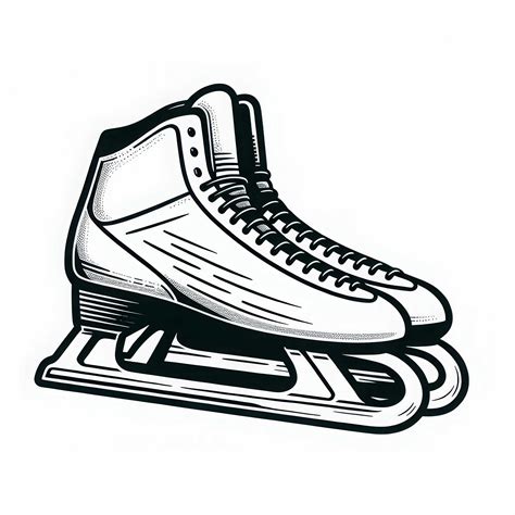 무료 아이스 스케이팅 신발 긴 블레이드 색칠하기 도안