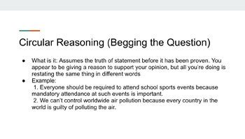 Fallacious Illogical Reasoning Slideshow Babe Notes Comprehension Quiz