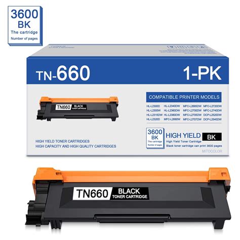 Tn660 Toner Cartridge Replacement For Brother Hl 2340dw Printer 1
