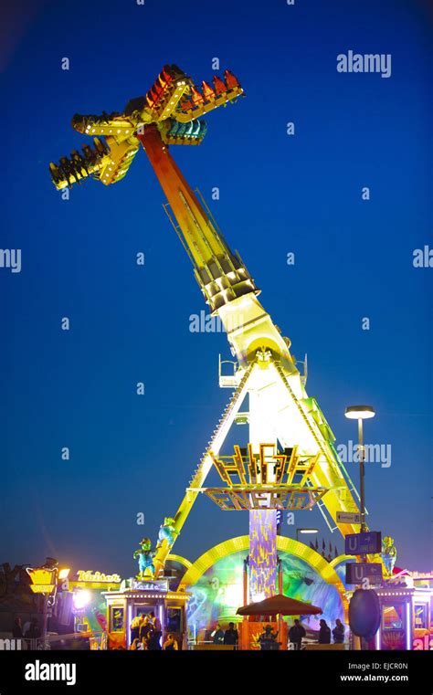 Looping Carousel At Oktoberfest In Munich Stock Photo Alamy