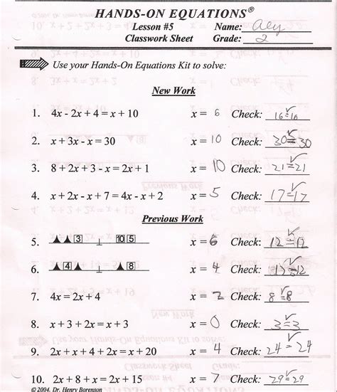 Hands On Equations Worksheet Luxury Worksheet Hands Equations