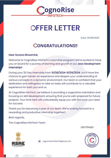 Sovana Bhowmick On Linkedin Cognoriseinfotech Internship