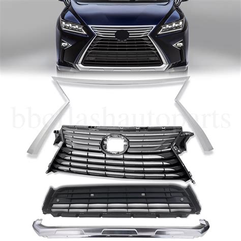 Front Bumper Grille Upper Lower Chrome Trim For Lexus Rx Rx350 Rx450h