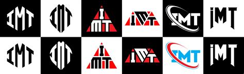 IMT Letter Logo Design In Six Style IMT Polygon Circle Triangle Hexagon Flat And Simple