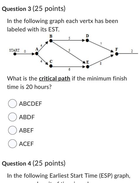 Answered Question 3 25 Points In The Following Graph Each Vertx Has