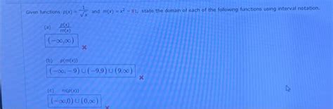 solved given functions p x x1 and m x x2−81 state the